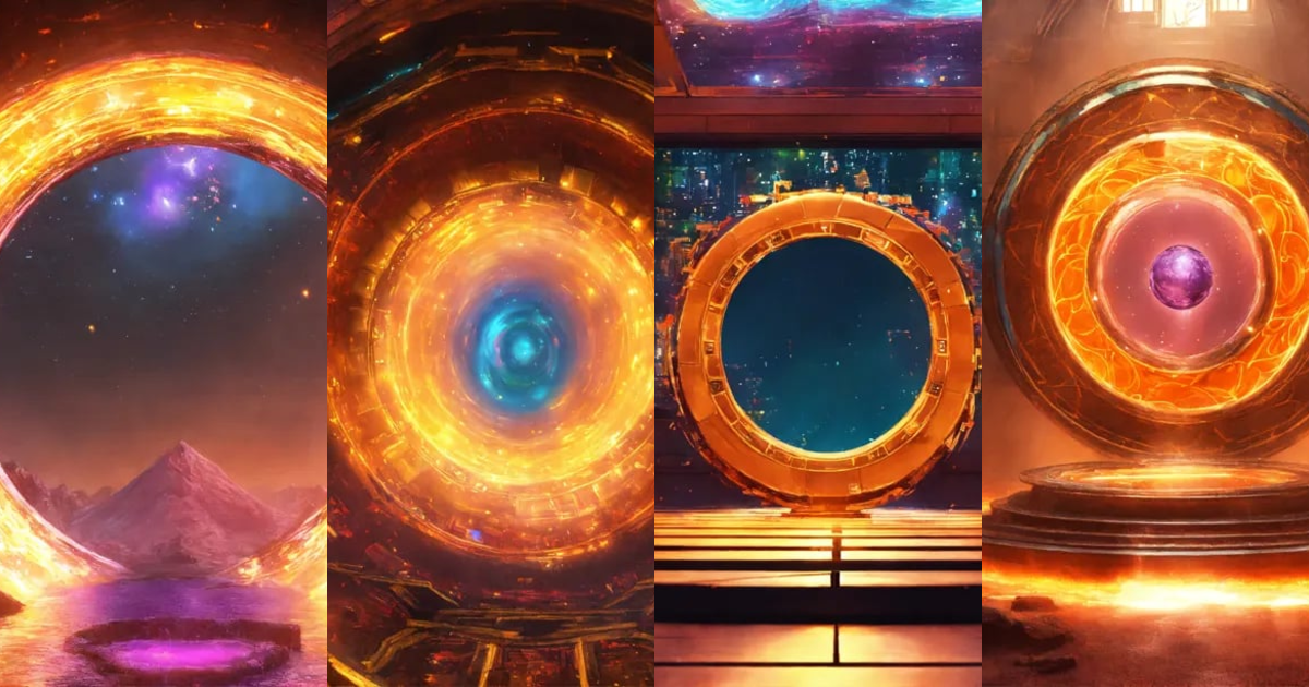 Lexica - Create an image with lots dimensional portals