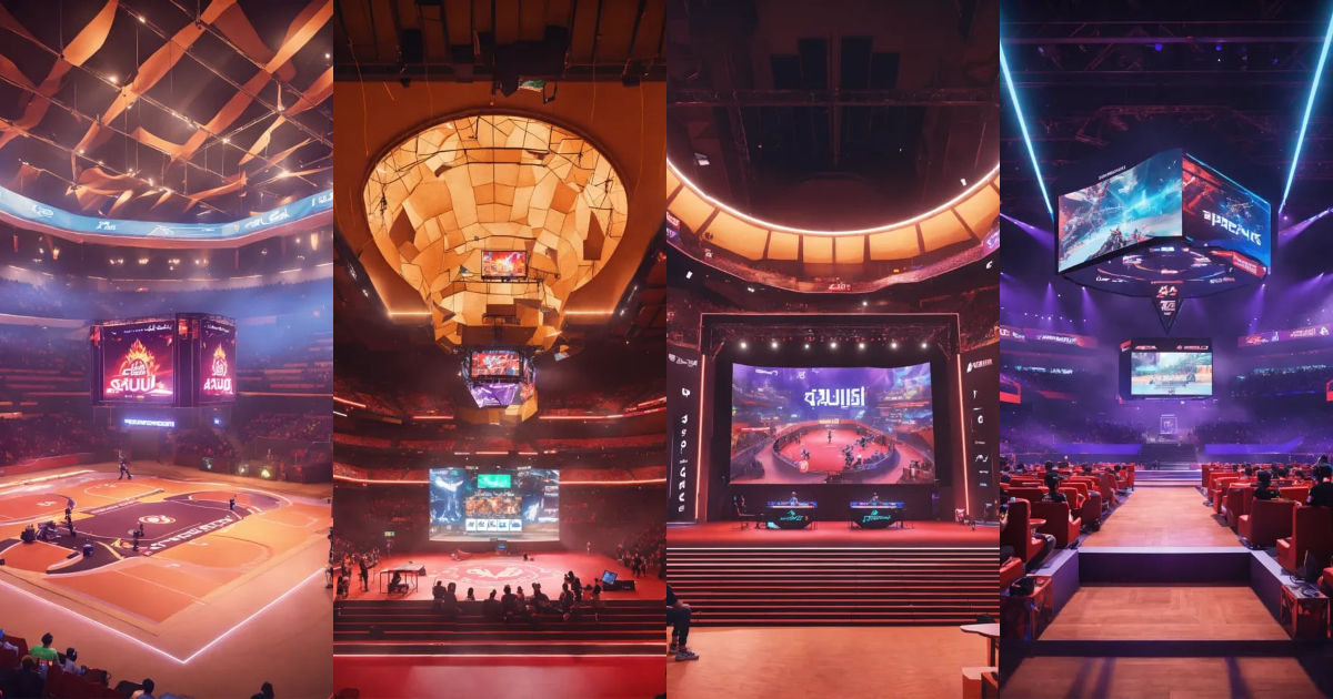 Lexica - Generate an image of a small esports venue's indoor stage ...