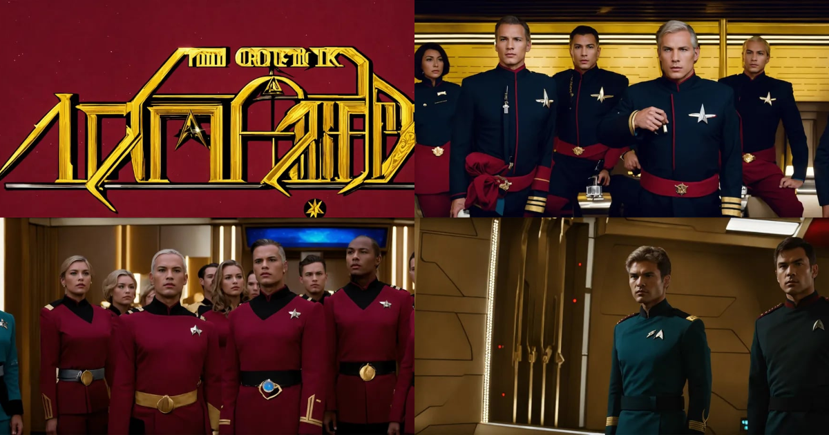 Lexica - Create an image depicting the crew of a Starfleet ship. The ...