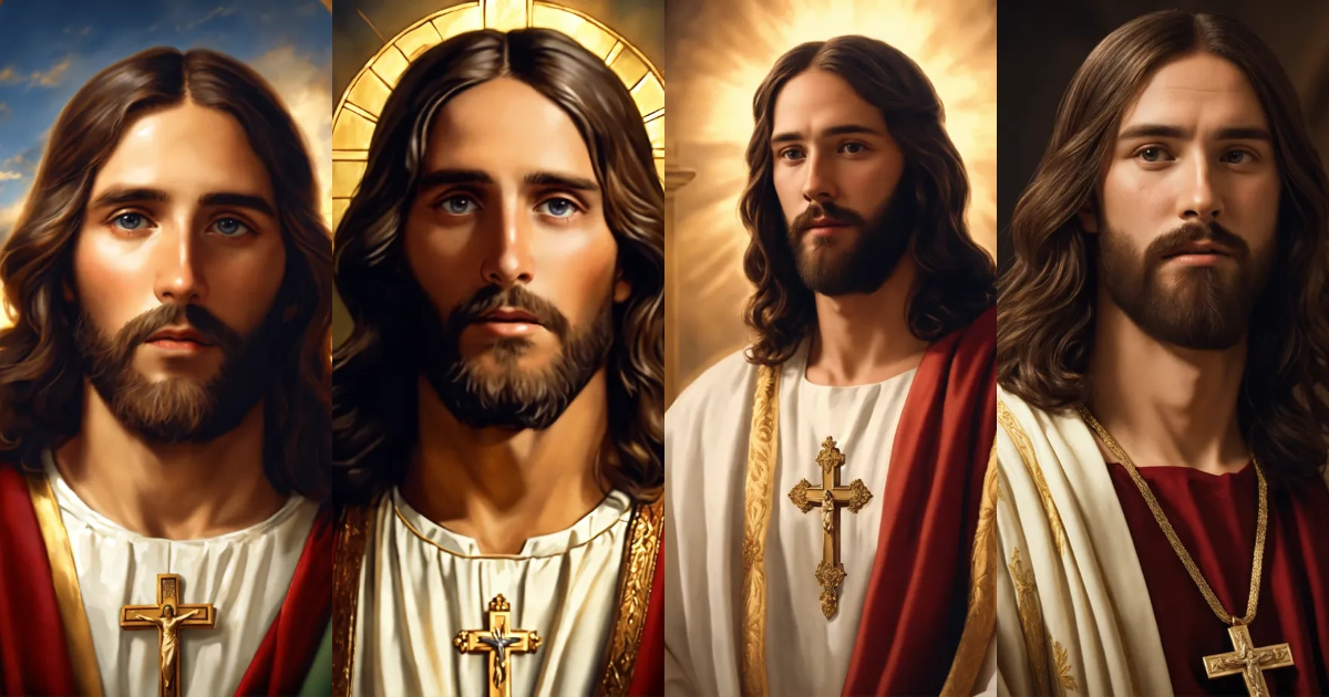 Lexica - Jesus Christ, 4k, realistic beautiful catholic style portrait