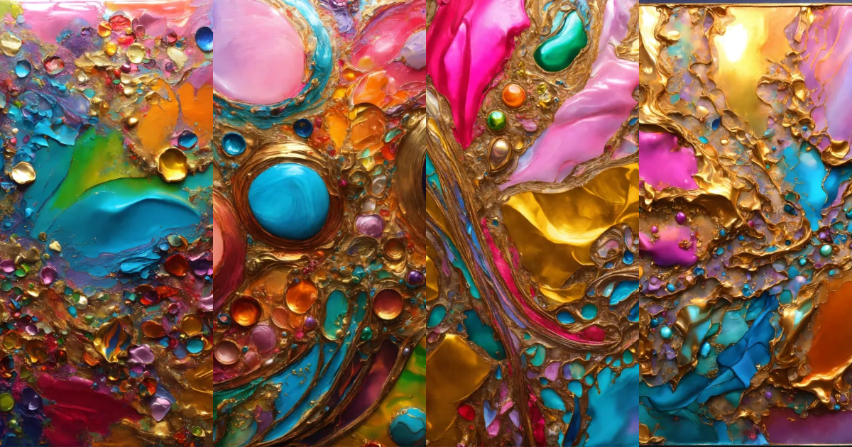 Lexica - Colorful abstract painting oil and water complex complicated ...
