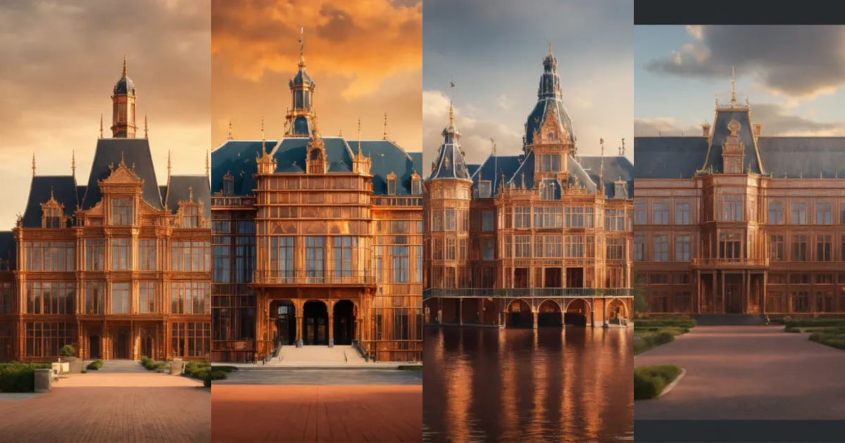 Lexica - Full image of a massive copper palace, dutch architecture ...