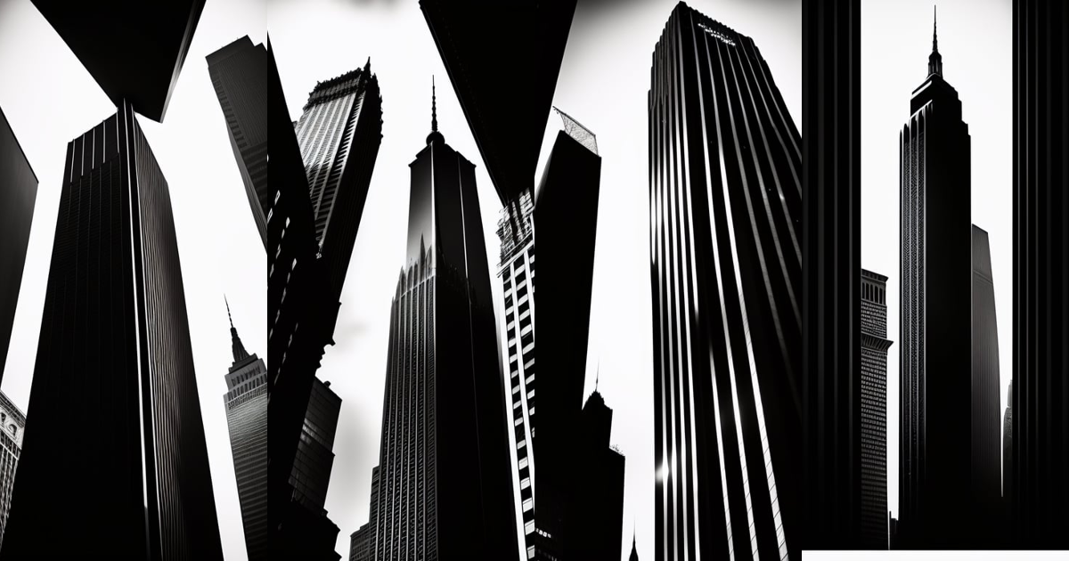 Lexica - Tall building, wide angle, gotham, dark, new york, from the ...