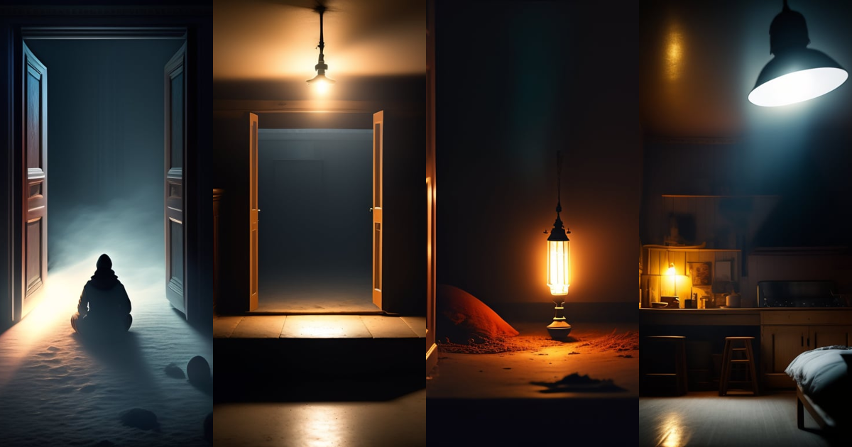 Lexica - Dark room scene scary