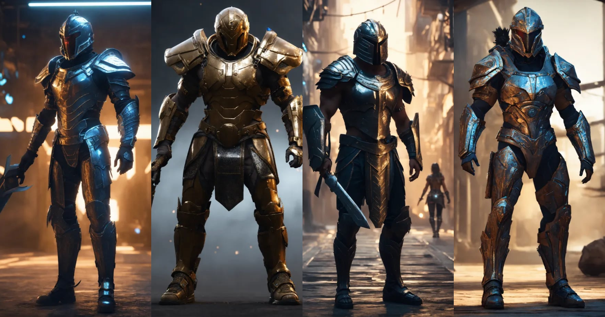 Lexica - Full body of a sci fi gladiator, slender body proportions ...