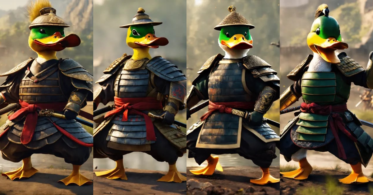 Lexica - Duck samurai. battlefield. hyper realistic.