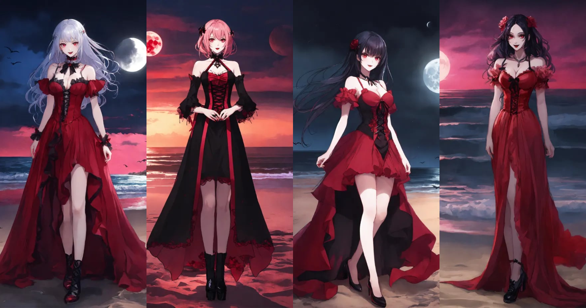 Lexica - Pale woman with bright big red eyes, vampire, fangs, pretty ...