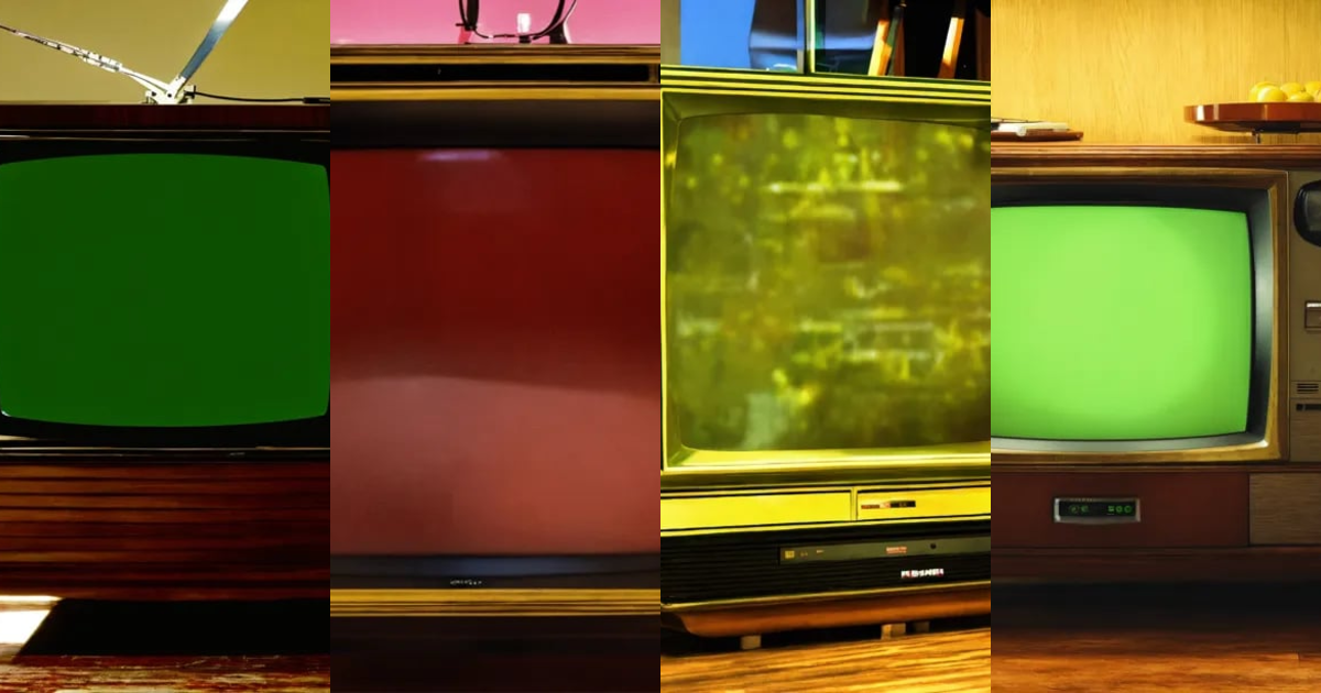 Lexica - Portrait of a television from the 2000s, on a piece of furniture