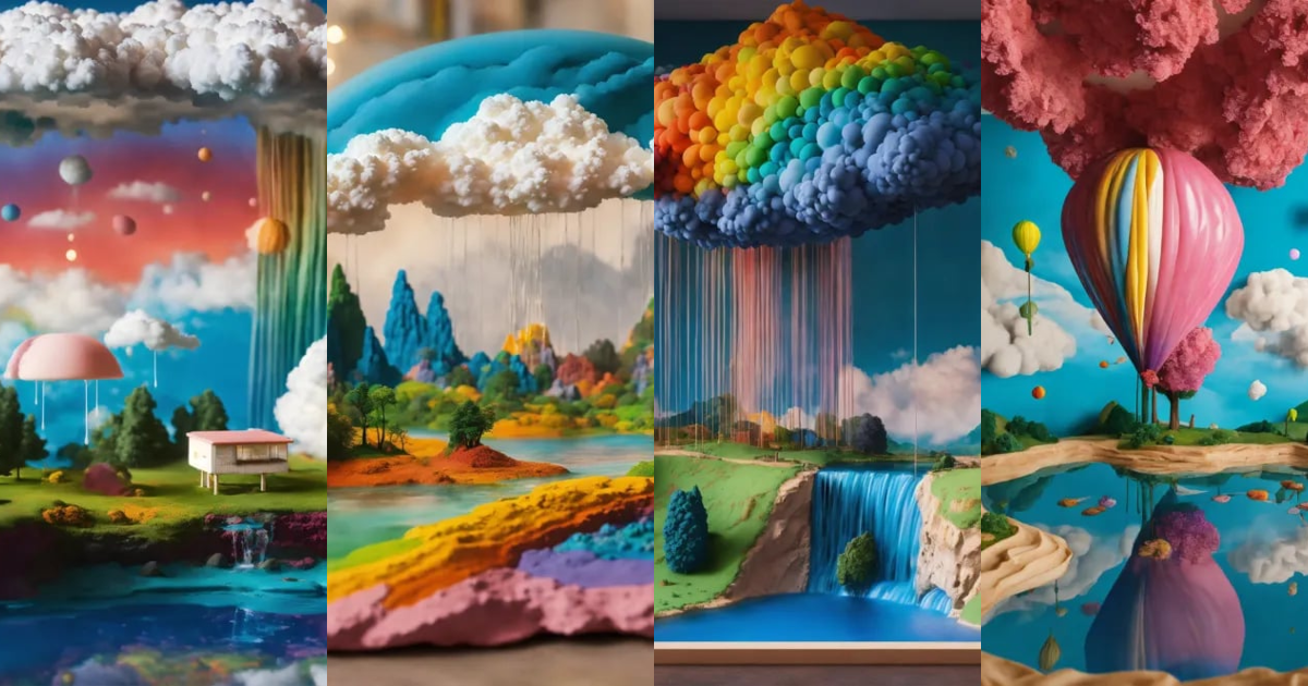 Lexica - Hand-made artwork 3D, modeling clay, wide large view shot ...