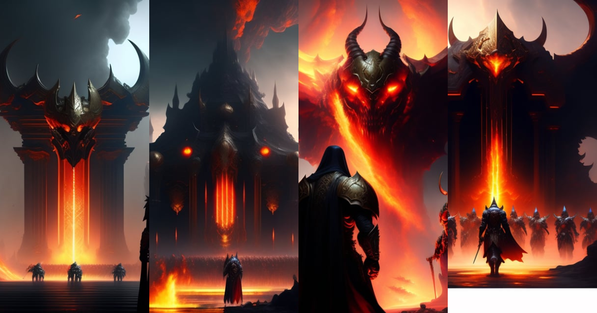 Lexica - Doom eternal concept art by brueghelan, hero figths with ...