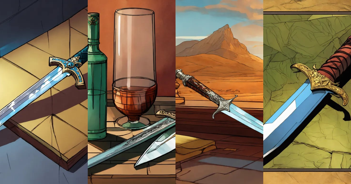 Lexica - Dagger with a glass blade, digital graphic novel art