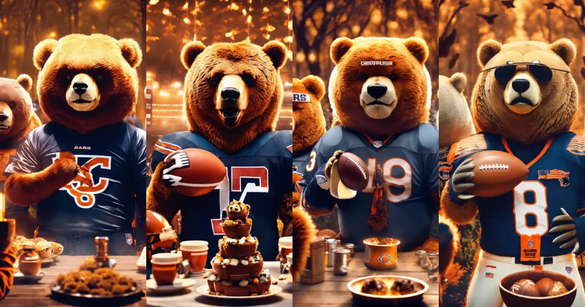 Lexica - Chicago bears evil american football mascot in forests with ...