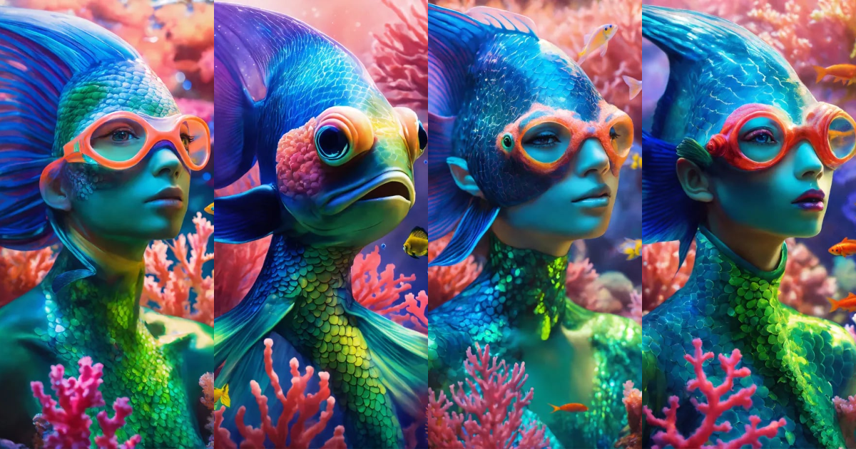 Lexica - Fantasy Portrait of an anthropomorphic fish, shimmery skin ...