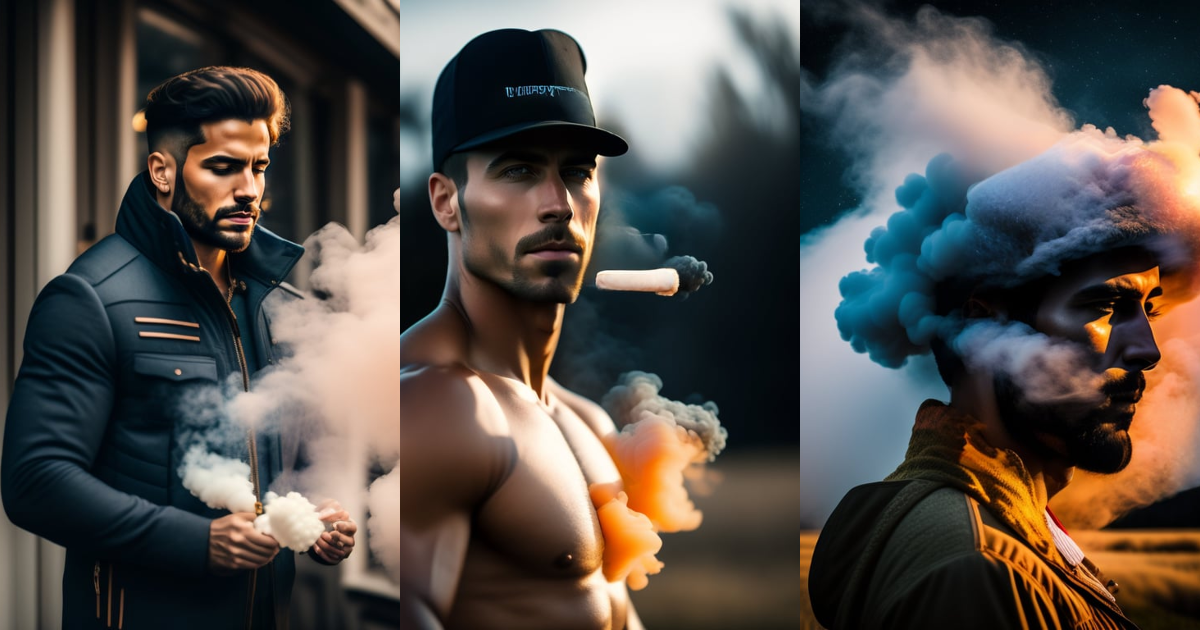Lexica - Portrait of vaping man