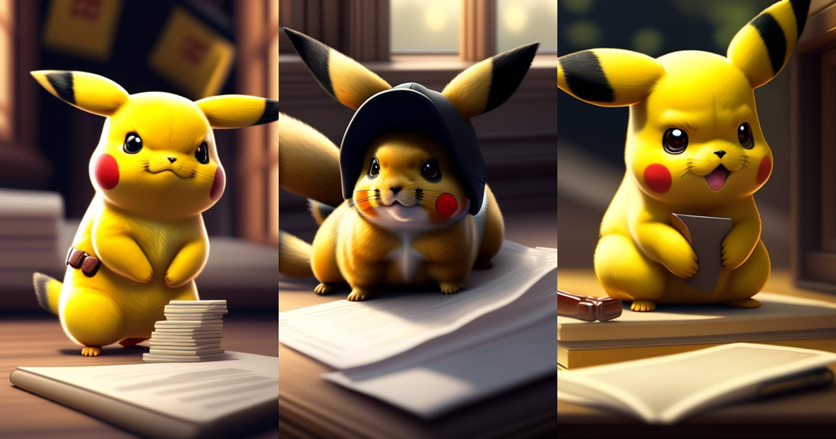 Lexica - Pikachu commiting tax fraud, paperwork, exhausted, cute ...