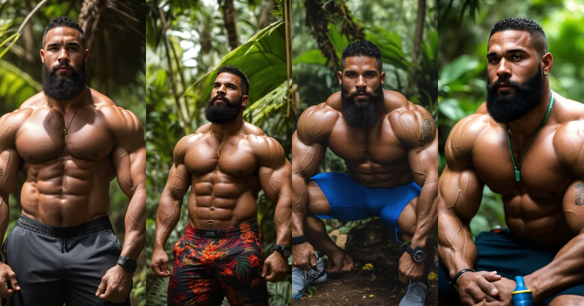 Lexica - 30-year-old man with big muscles, big bodybuilder, dominican ...