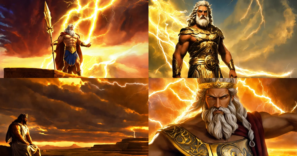 Lexica - Zeus is typically depicted with eyes that radiate a gleam ...