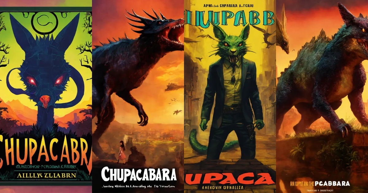 Lexica - Chupacabra cover art stunning, chupacabra text