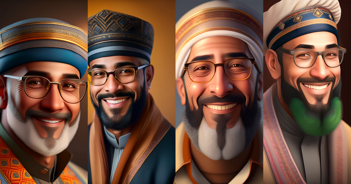 Lexica - An image of a Muslim uncle with a friendly and kind expression ...