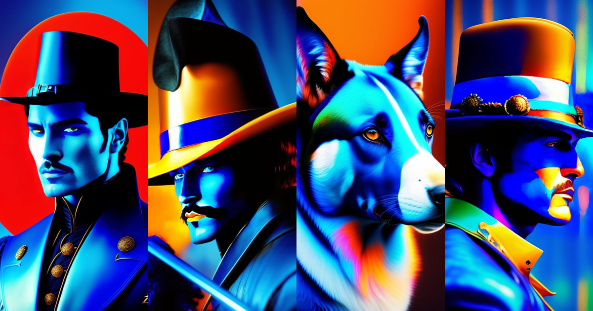 Lexica - Zorro color azul pop