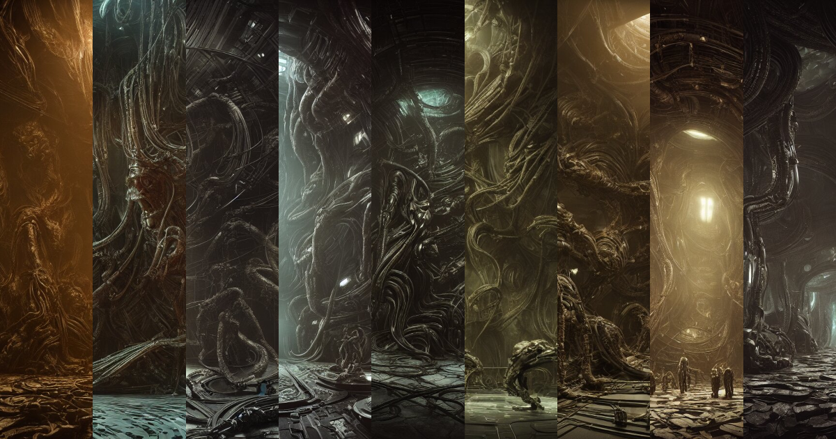 Lexica - Prometheus biological sci-fi corridor set in a nightmarish ...