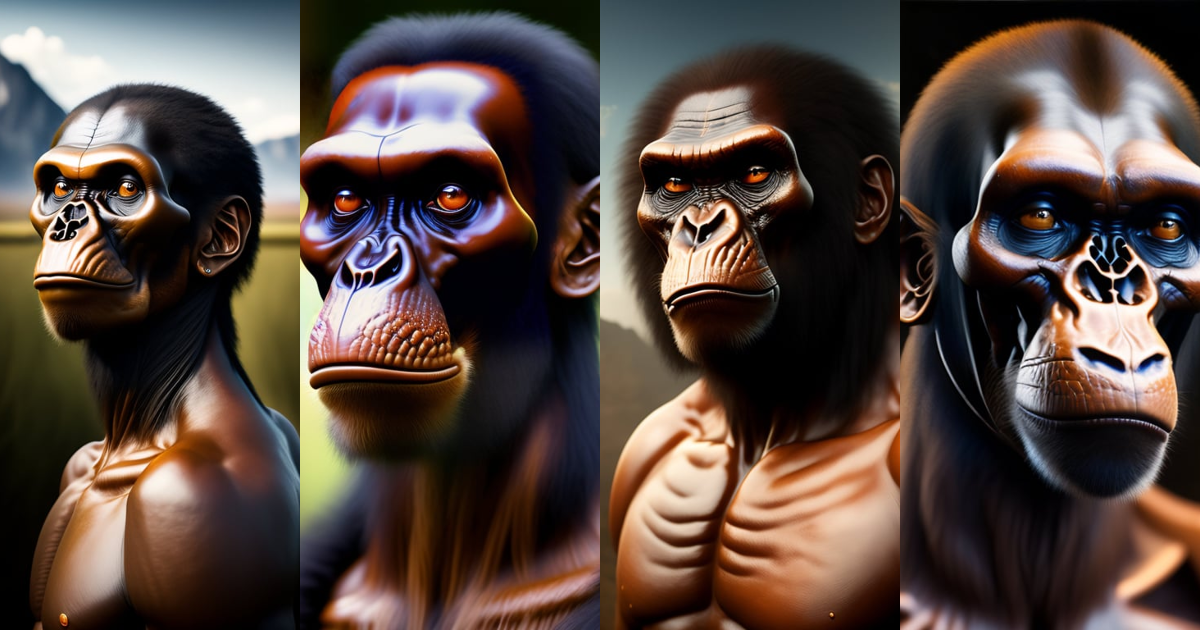 Lexica - Australopithecus afarensis full face