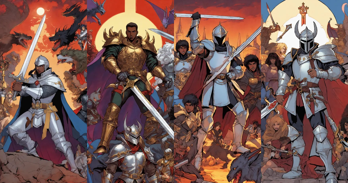 Lexica - 80s anime style black characters white holy knight with holy ...