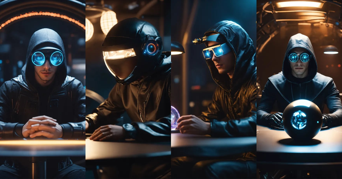 Lexica - Nerdy 25 year old male cyborg hacker wearing futuristic ...