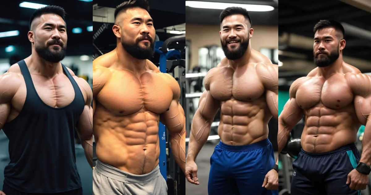 Lexica - 30-year-old hairy man with big muscles, Kuai Liang, big ...