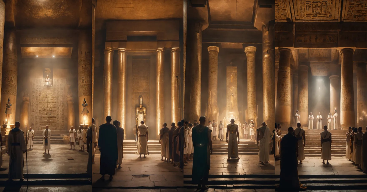 Lexica - An epic fantasy scene featuring a group of ancient Egyptian ...