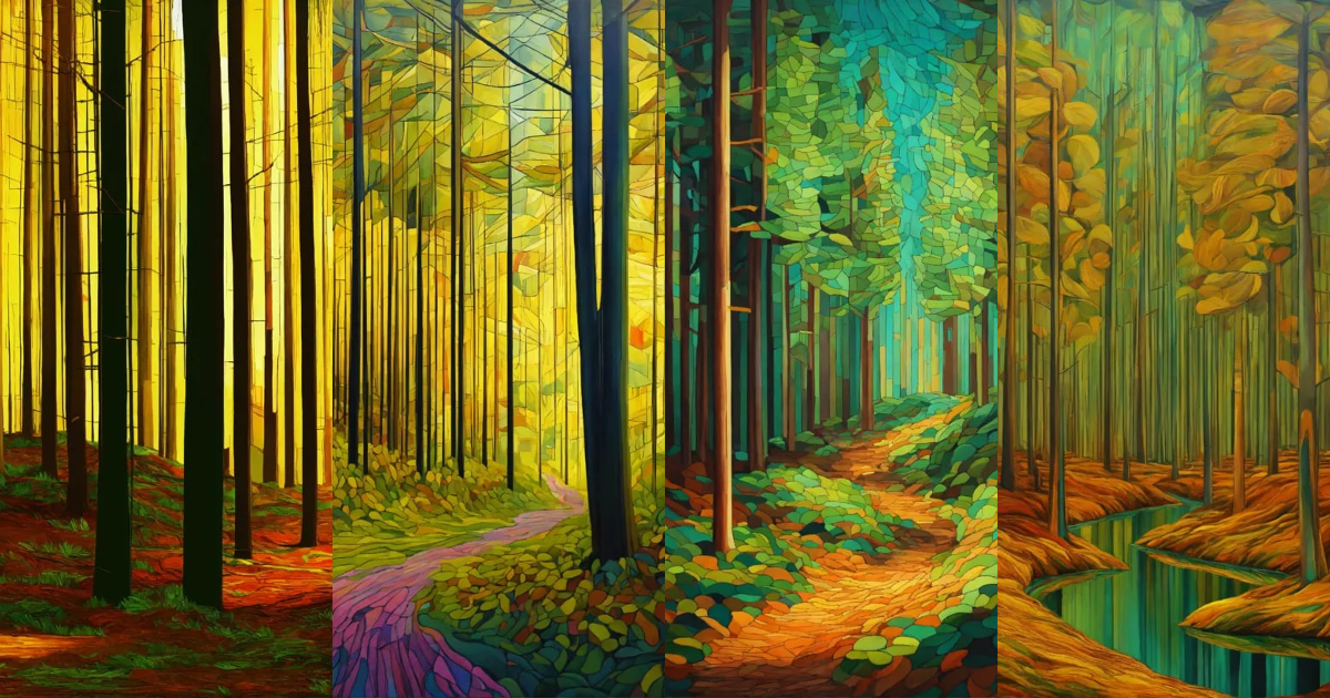 Lexica - Forest, oil painting, recursive art, line art, in style ...