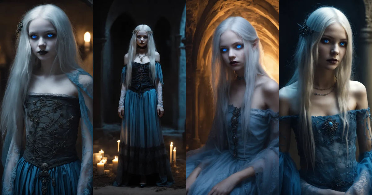 Lexica - Body portrait, twelve year old childish female goth ...