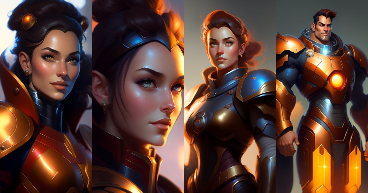 Lexica - Full potrait Ironman Iron Giant, Fire King, Elf Ascendant, by ...