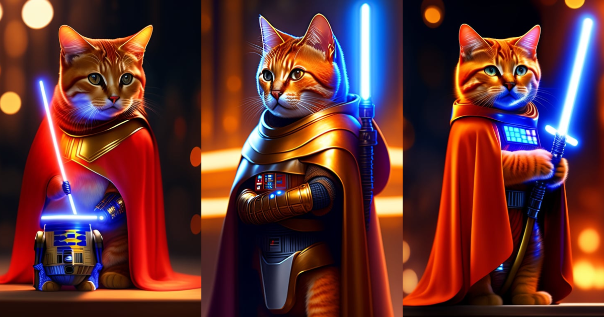 Lexica - Star Wars scene artificial intelligence a small red cat ...