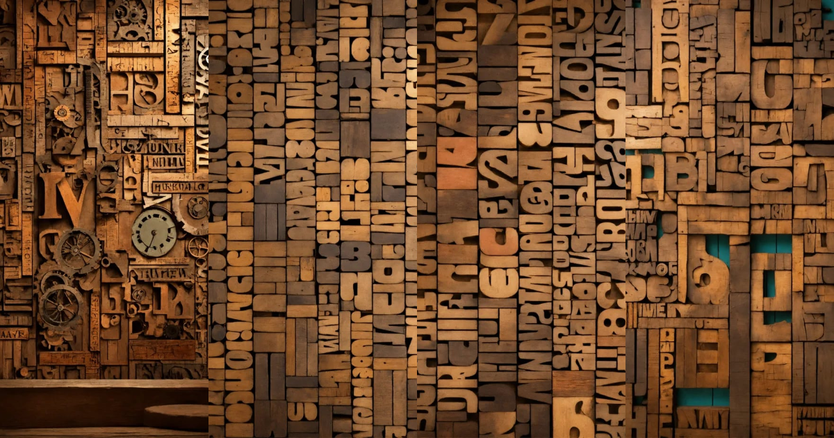 Lexica - Background made with various pieces of old wooden typography ...