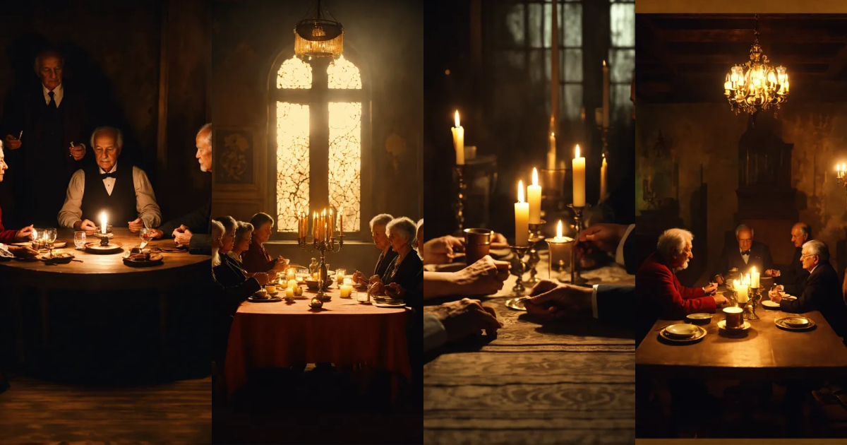 Lexica - 04 adults from the last century sitting hand in hand at a ...