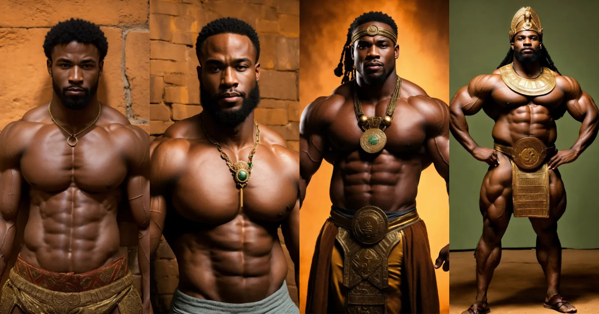 Lexica - 30-year-old ancient Nubian god with big muscles, big ...