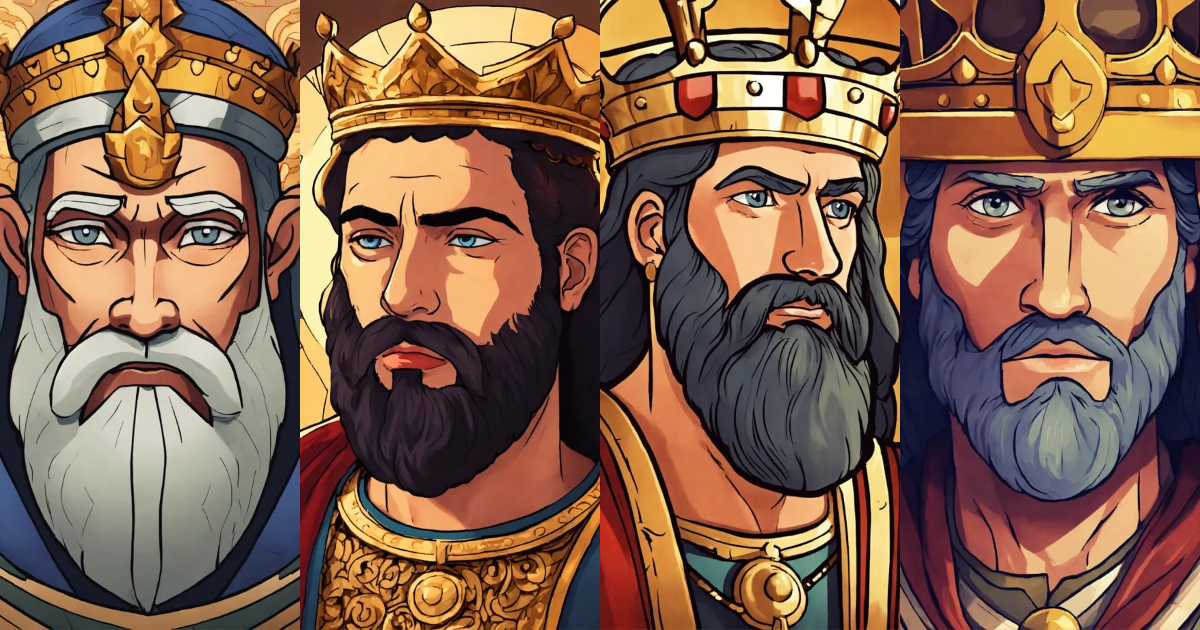 Lexica - King saul from the bible, 2d cartoon, face closeup