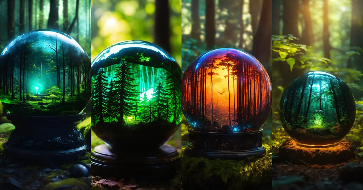 Lexica - Glowing Obsidian cuneiform in a phantasmal glass orb in a ...