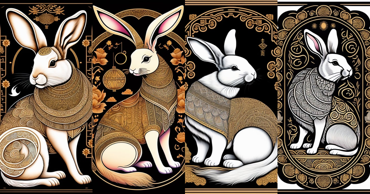 Lexica - Year of the rabbit, Chinese astrology, tarot card, line ...