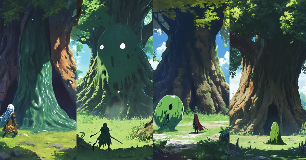 Lexica - You hide behind a tree while a slime monster is nearby ...