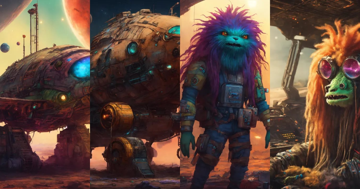 Lexica - Wild funky fuzzy monster with long hair and stylish space ...