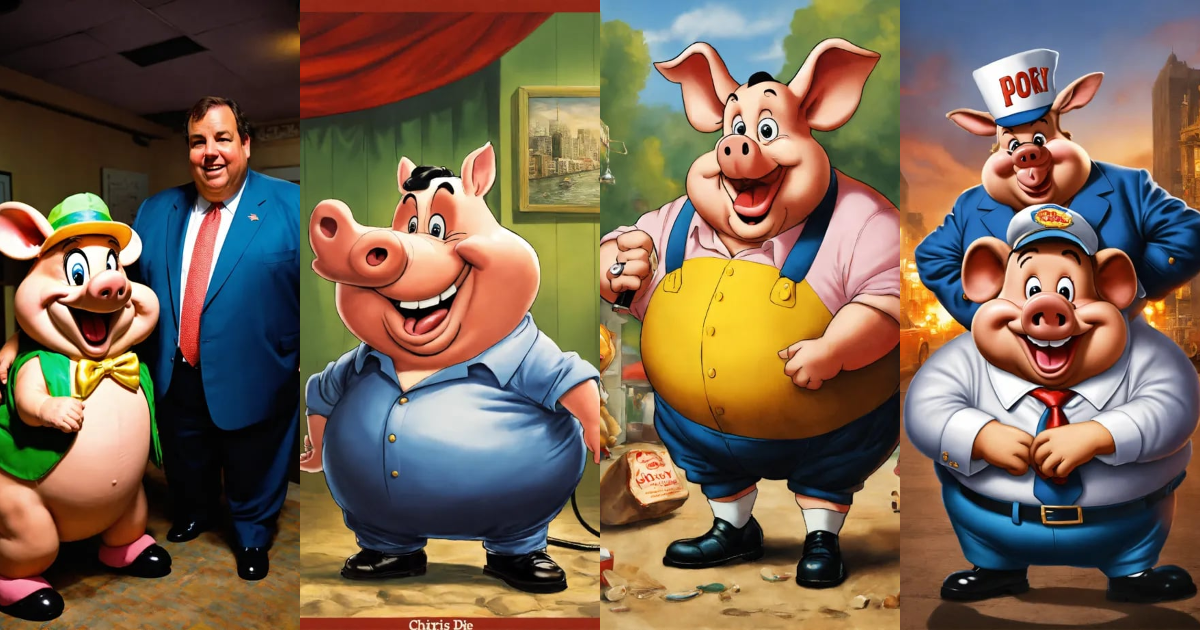 Lexica - Chris Christie, as porky pig