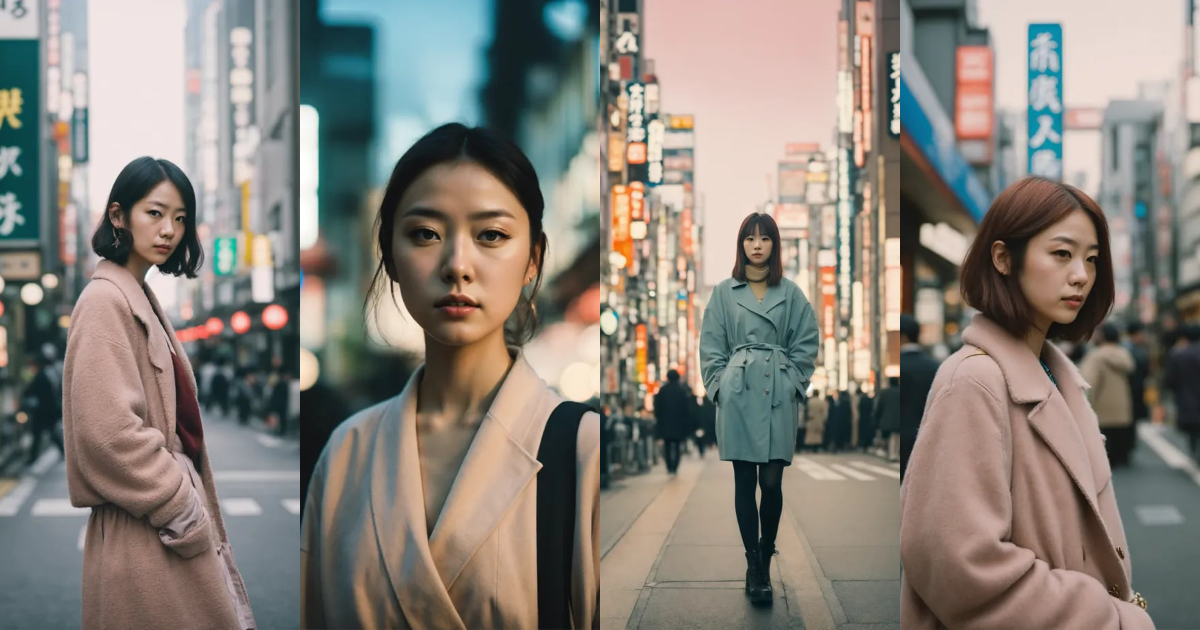 Lexica - Muted portrait photography from the waist up titled "Alone in ...