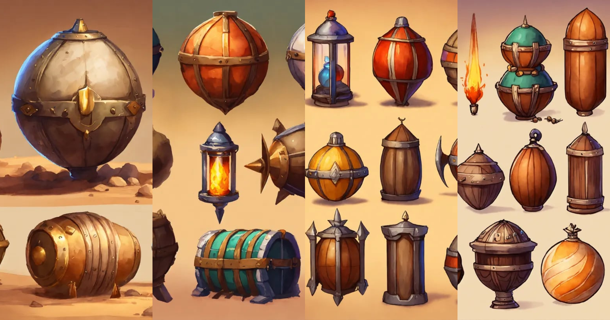 Lexica - Fantasy medieval desert assassin medieval bombs, game icon ...