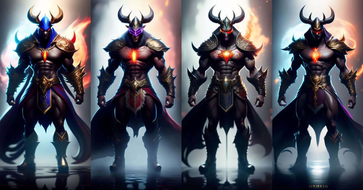 Lexica - Hyper realistic demon, full body, splashart style