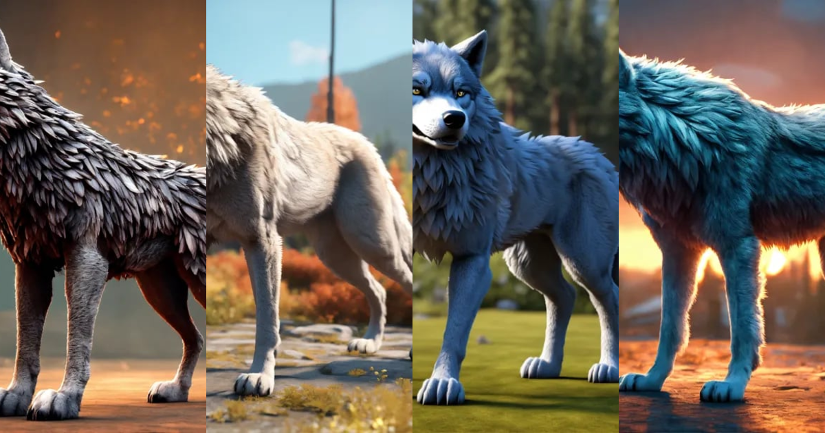 Lexica - 3d animation style wolf standing on 2 legs