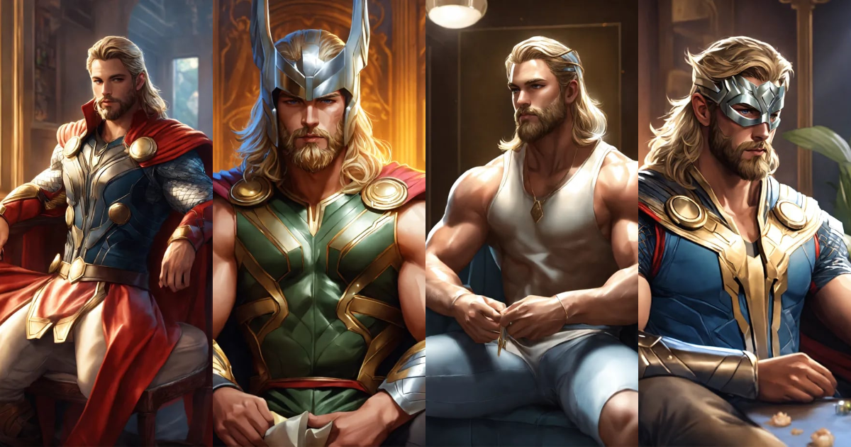 Lexica - Artgerm male Thor sitting at a wellness salon, face is covered ...