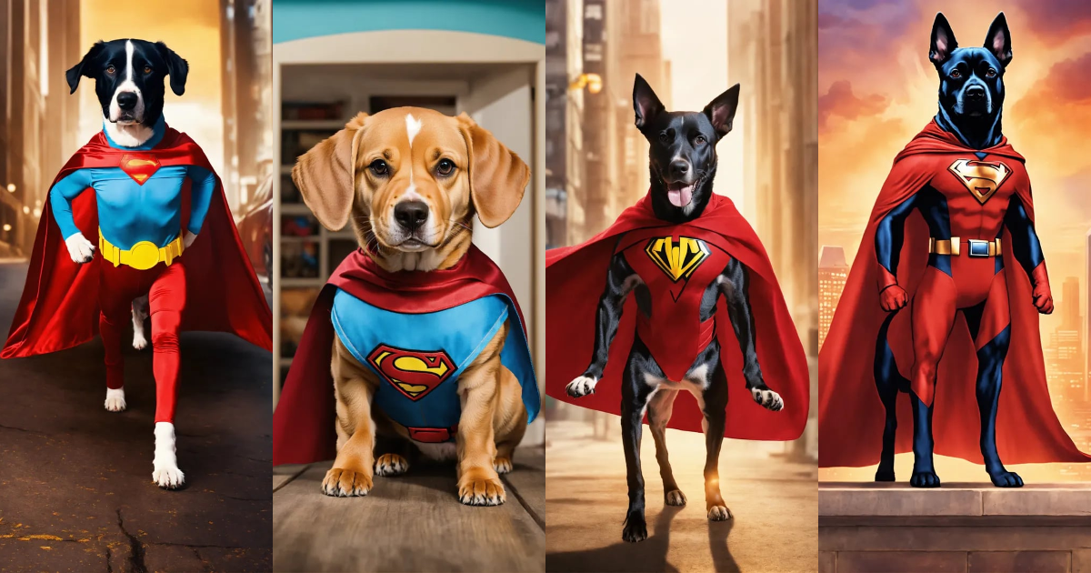 Lexica - Generate a picture of a dog as a superhero sidekick, wearing a ...