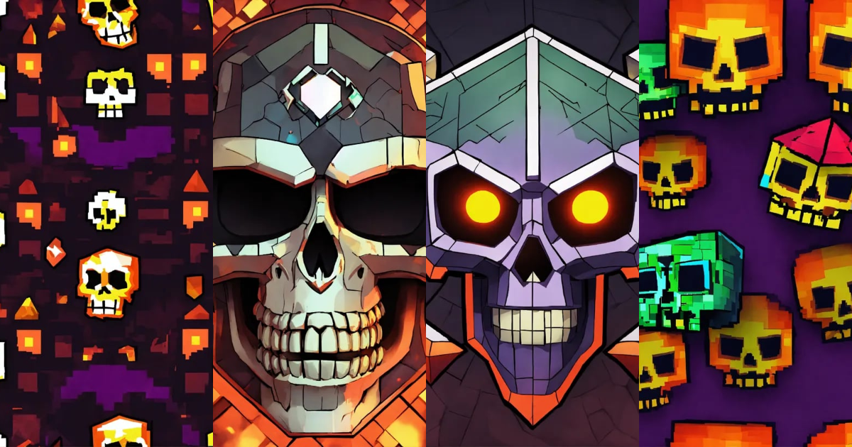 Lexica - Geometry Dash Style Hell Skeleton Head
